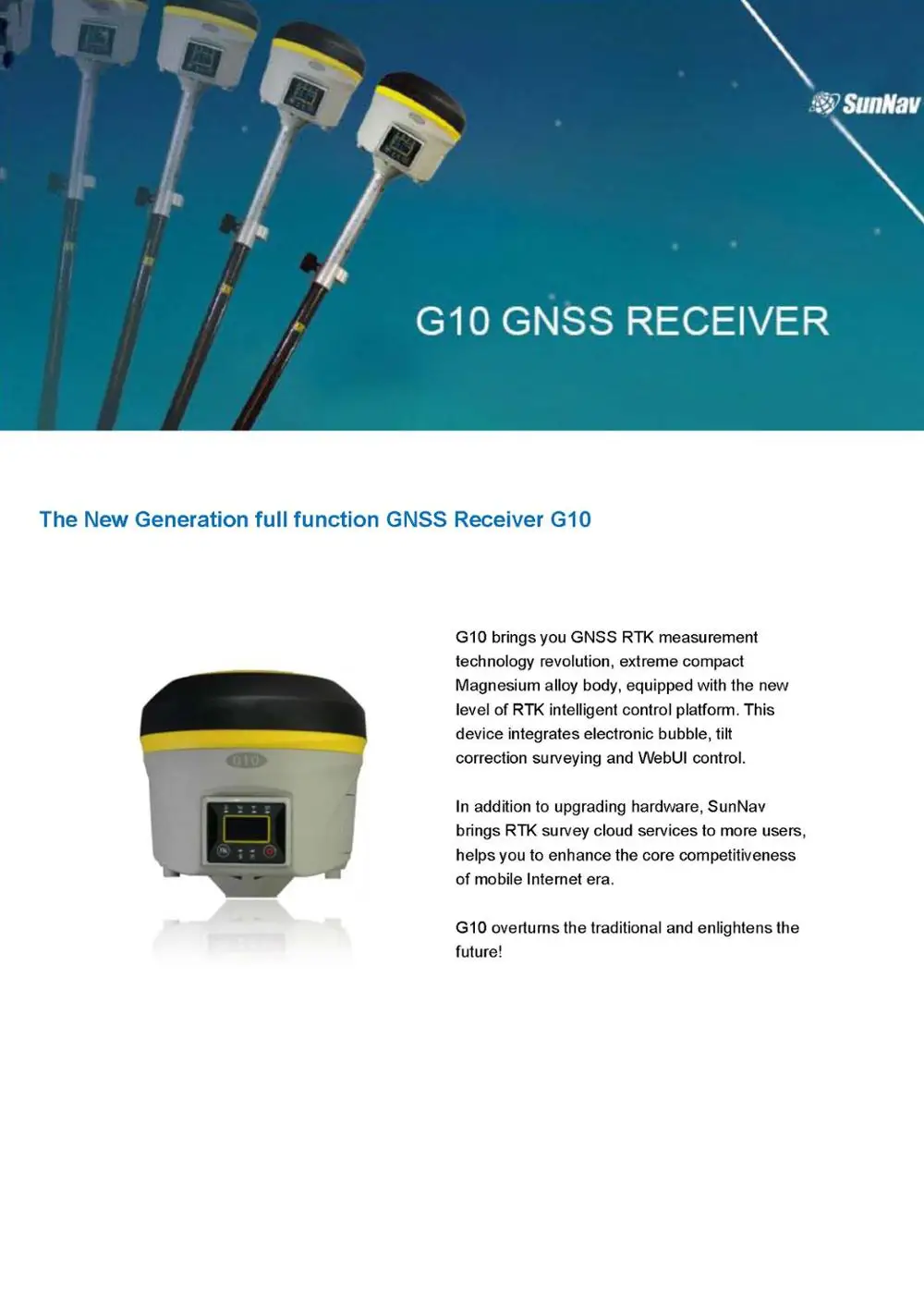 Latest Sunnav G10 High Accuracy Gnss Receiver Gps L1/l2 /l5 Glonass L1 ...