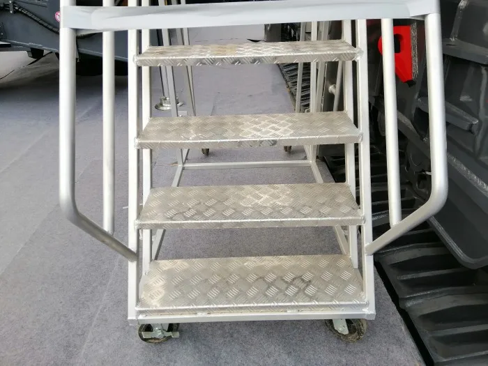 Warehouse Working Aluminum Mobile Steps Platform With Railing - Buy ...