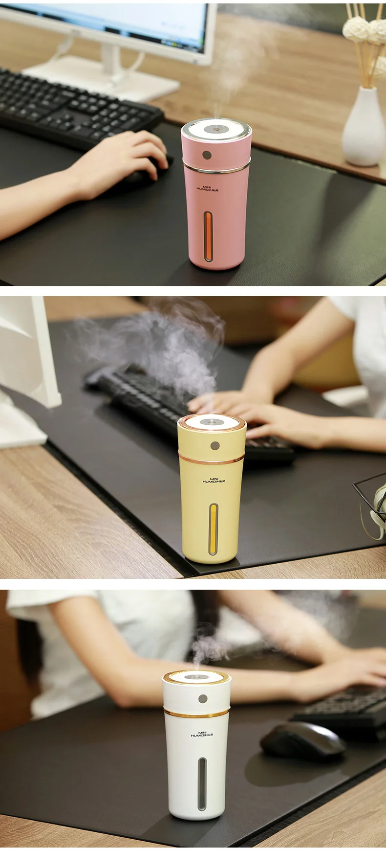 Rechargeable 300ml Usb Desktop Mini Humidifier With Battery Cute Cup ...