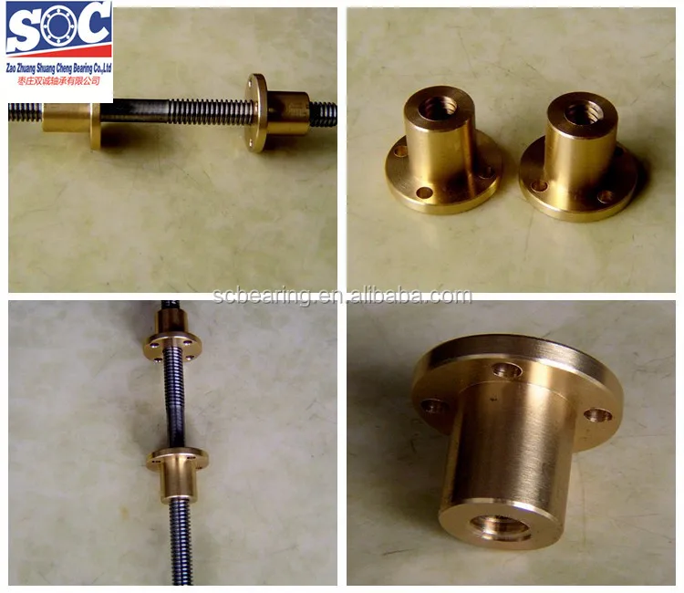 8mm Lead Screw Tr8*2 Trapezoid Ball Screw With Brass Nut For Stepper ...