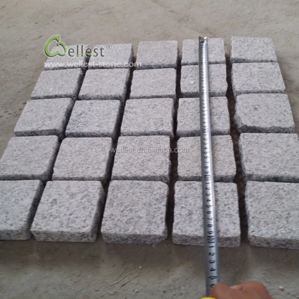 White Granite Stone Mesh Cobblestone Paver Mats for Driveway