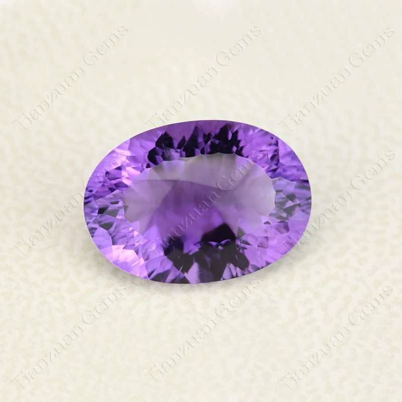 Natural Amethyst 12*16mm Oval Shape Diamond Cut Gemstone Precious Stone ...