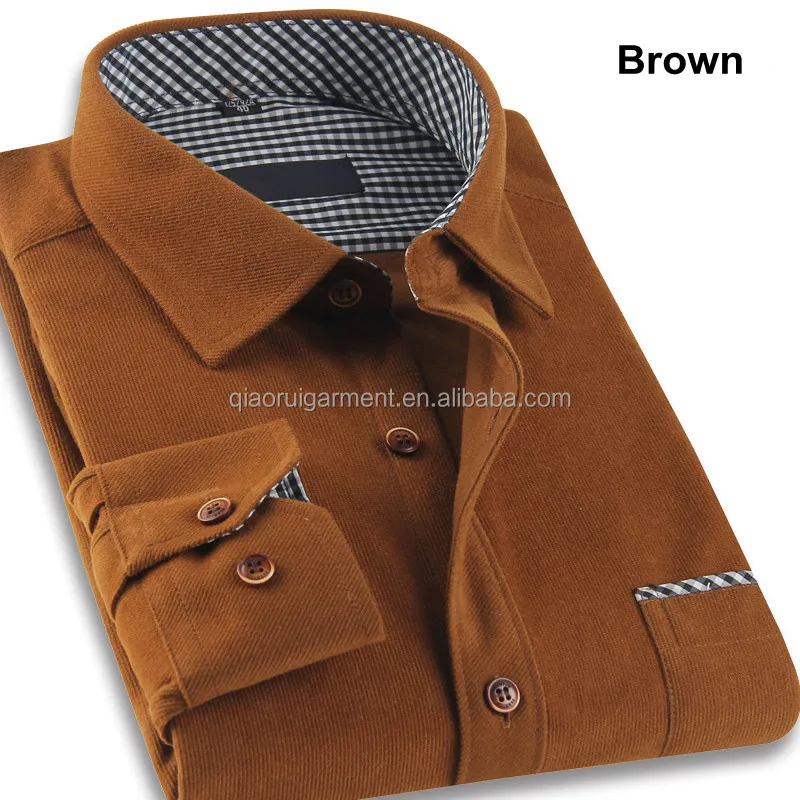 Wholesale Men's Long Sleeve Thick Cotton Solid Color Flannel Shirts ...