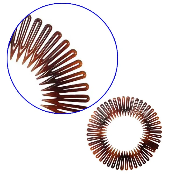 Sport Plastic Stretch Hair Band Full Circle Flexible Comb Teeth ...