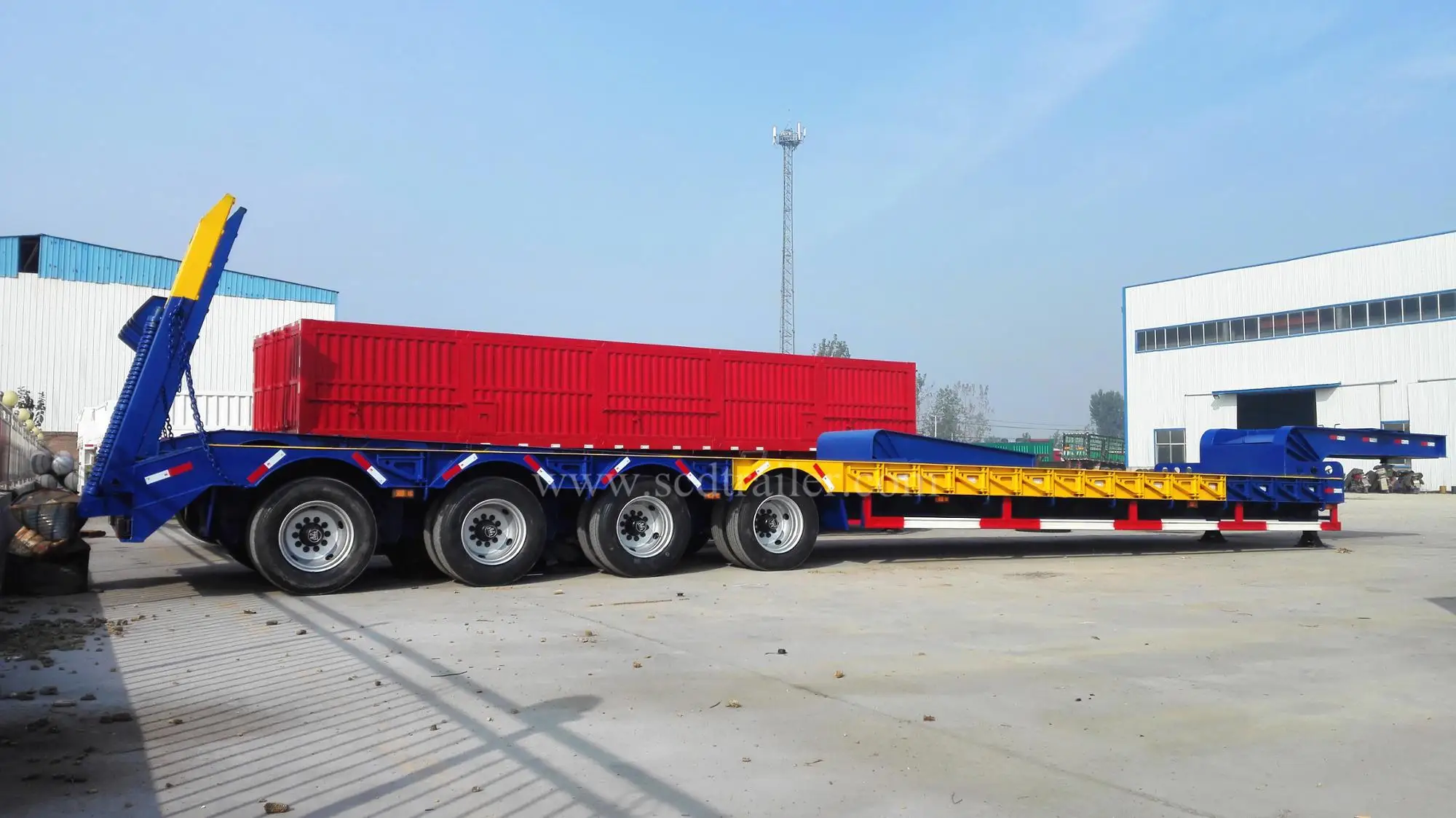 40ft Low Bed Container Truck Semi Trailer for Saudi Arabia
