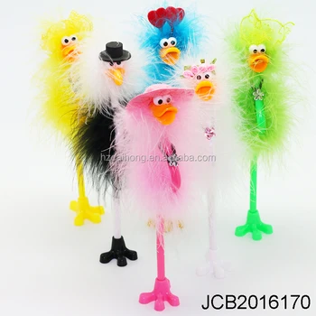 Ch-6874 Feather Shaped Ball Pen Animal Shaped Fluffy Flamingo Pen ...