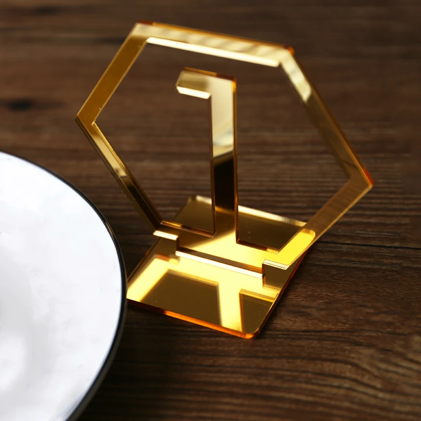 Geometric Acrylic Table Numbers Hexagon Wedding Reception Numbers Buy