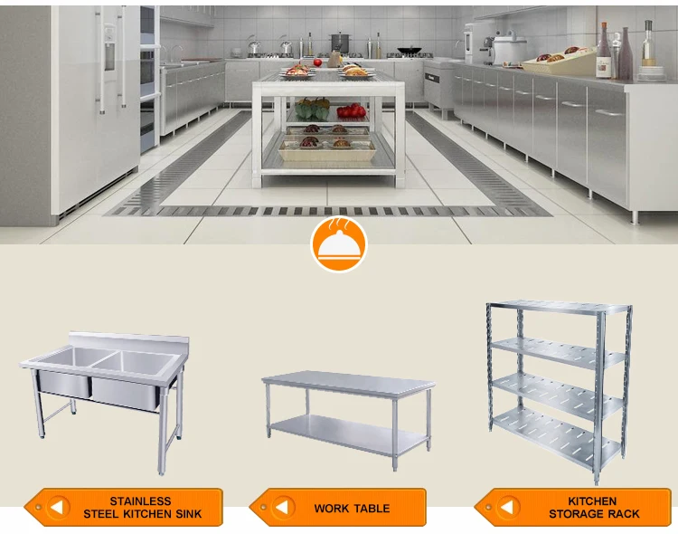 Kitchen Dining Equipment Food Triple Layers Work Table Kitchen Work Table With Undershelves ...