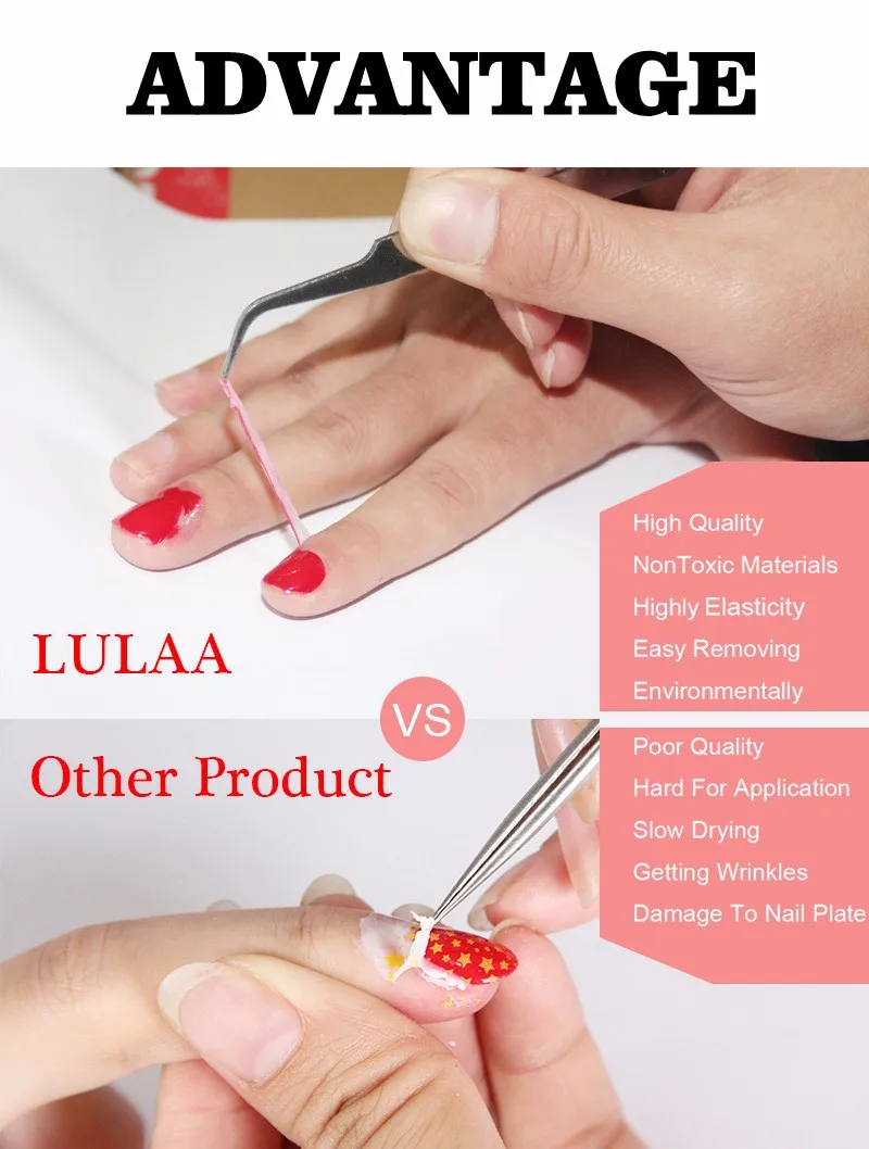 2 Colors Nail Liquid Latex Peel Off Nail Liquid Art Latex Tape Easy To ...