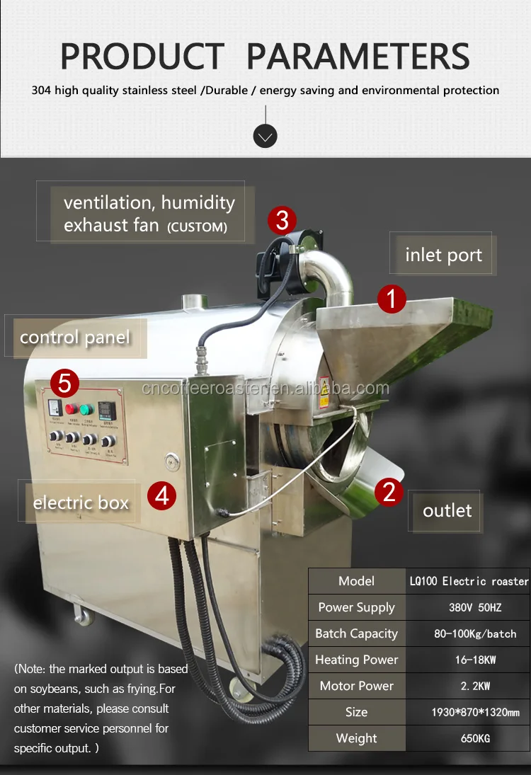 Dongyi promotion: 100kg per batch nuts roaster machine/Electric roaster ...