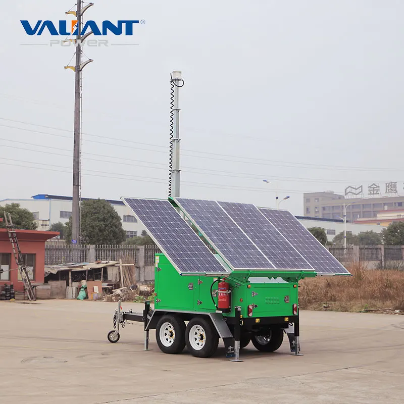Mobile Solar Generator Trailer System With 30 Ft Extended Mast Pole ...