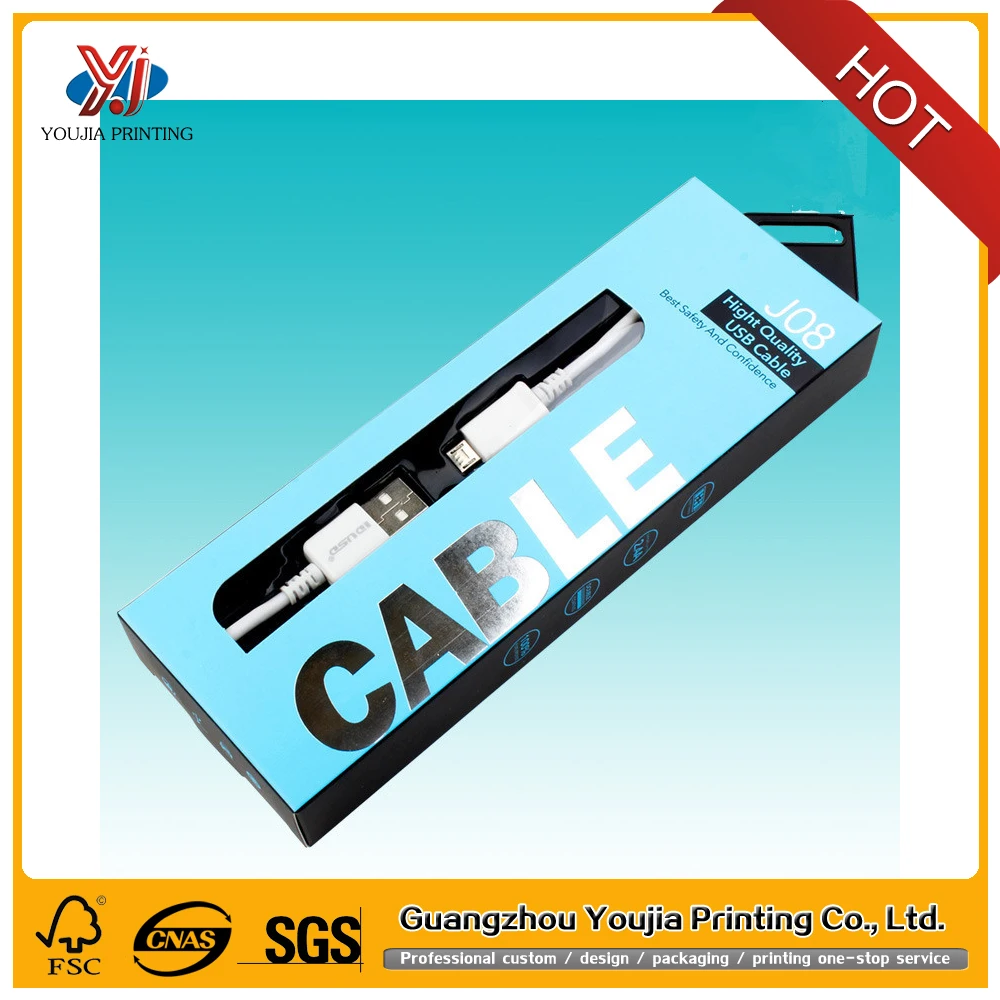 Colorful Usb Data Cable Paper Box Packaging With Blister Tray - Buy ...
