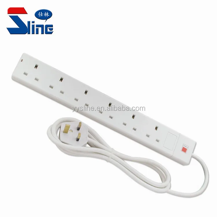 Bs 1363 Standard Uk Mains Extension Cable Leads Uk 3 Pin Plug To 4 Way ...