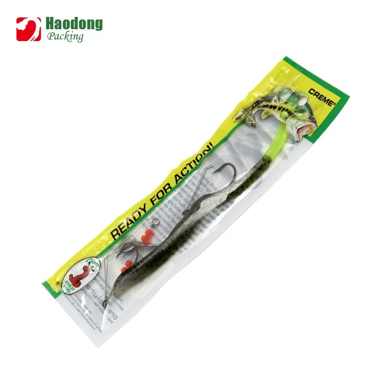 Customized Soft Lure Three Side Seal Plastic Fishing Bait Packaging Bag ...