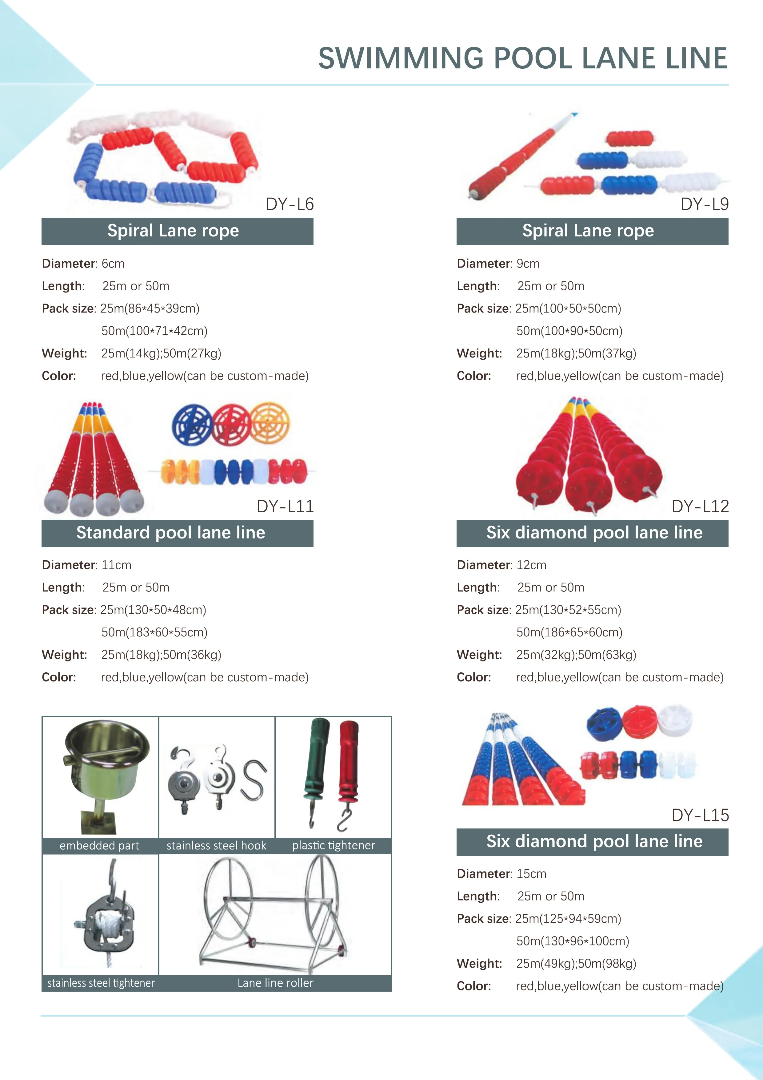 Factory Price Colorful Standard Swimming Pool Float Lane Rope Line ...