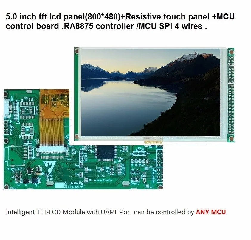 5 Inch Intelligent Mcu Controlled Touch Control Panel With Ra8875 ...