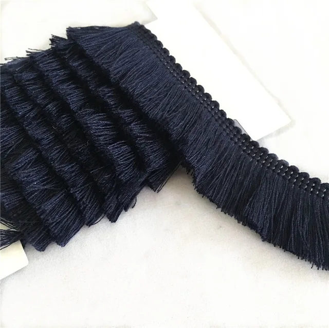 Black Tassel Trim - Elegant Cotton Fringe Decorative Soft Fringe Trim