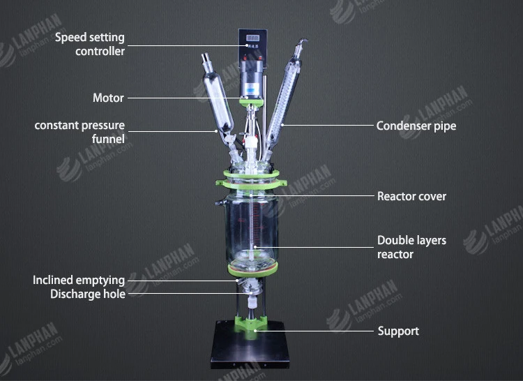 Jacket Heating 5l Bioreactor Lab Glass Tubular Reactor - Buy Tubular ...