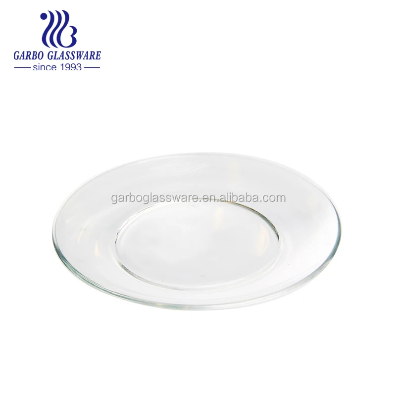 Clear Glassware Small Round Shape Tempered Glass Dinner Serving Plate ...
