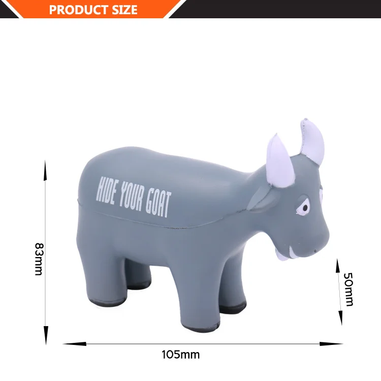 Logo Custom PU Relief Foam Goat Shape Anti Stress Ball