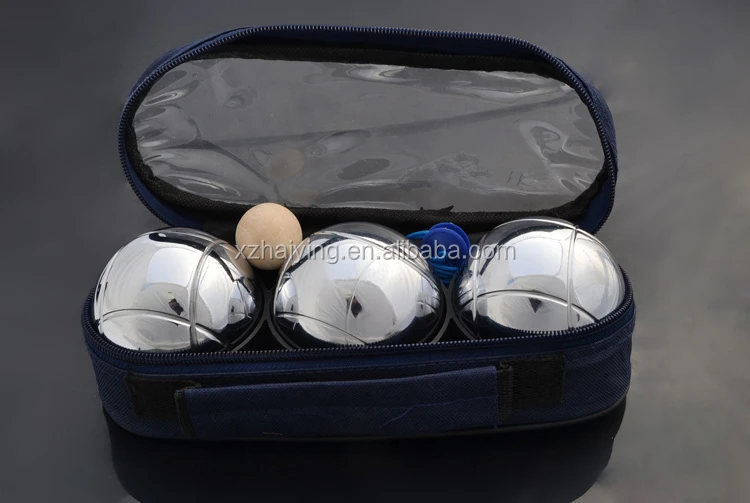 Metal Petanque With 73mm Silver Balls French Bocce Ball Set Grass Ball ...