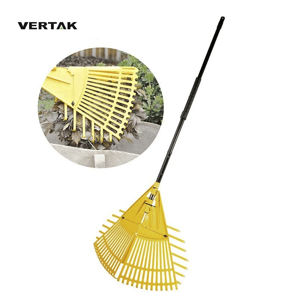 VERTAK 2 in 1 telescopic leaf rake garden adjustable folding rake/grass ...