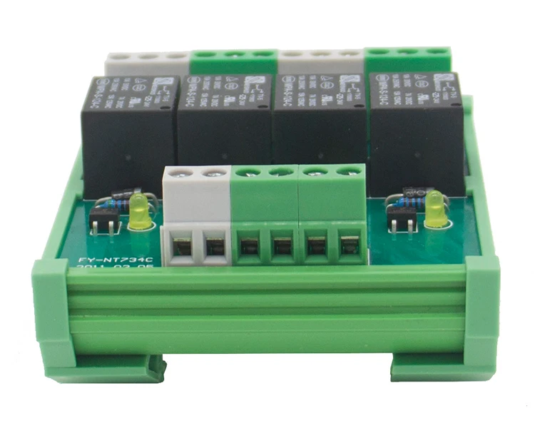 4 Channel 10A 250VAC/30VDC DIN Rail Mount Relay Module