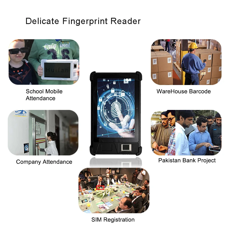 Hfsecurity Hf-fp08 Portable Rugged Android Fingerprint Tablet With Facial Recognition Optional ...