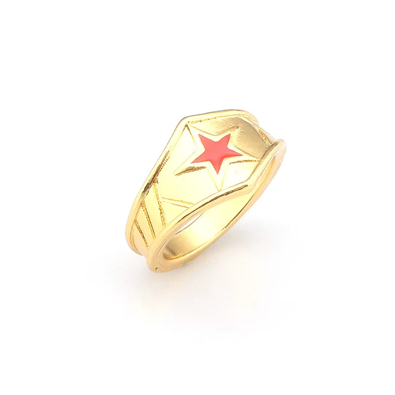 Wonder Woman Silver Gold Ring - Star Superhero DC Comics Gift