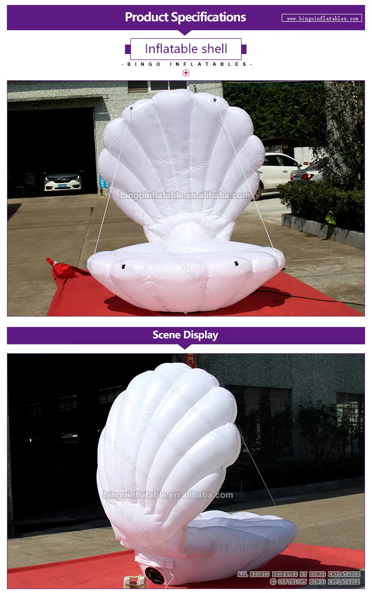 Dia 2 Meters White Inflatable Seashell Clam Shell For Ocean Theme - Buy ...