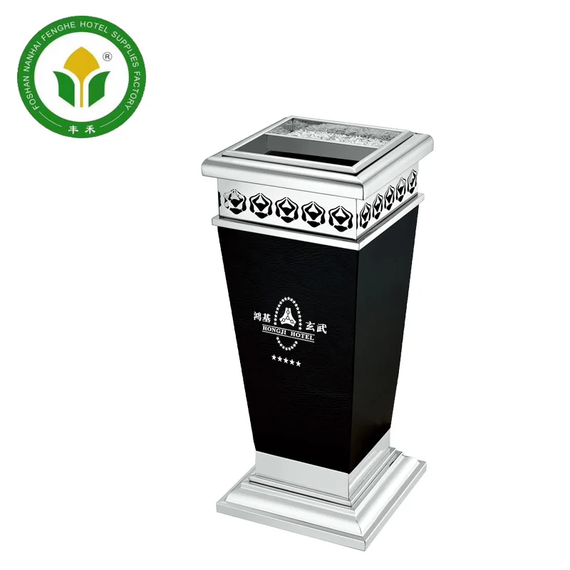 Golden Stainless Steel Dustbin for Hotel Lobby & More