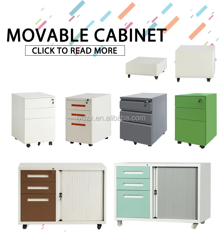 Steel Movable under Desk Mobile Pedestal Sheet Metal 3-Drawer Mini ...