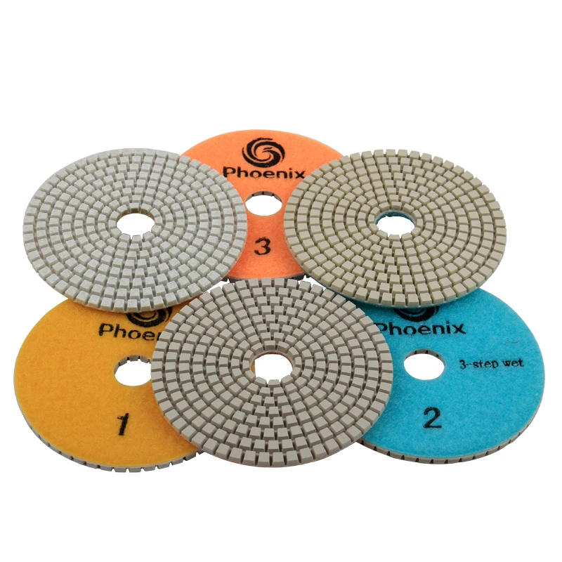Phoenix Diamond 3 Step Granite Polishing Pads - High Efficiency