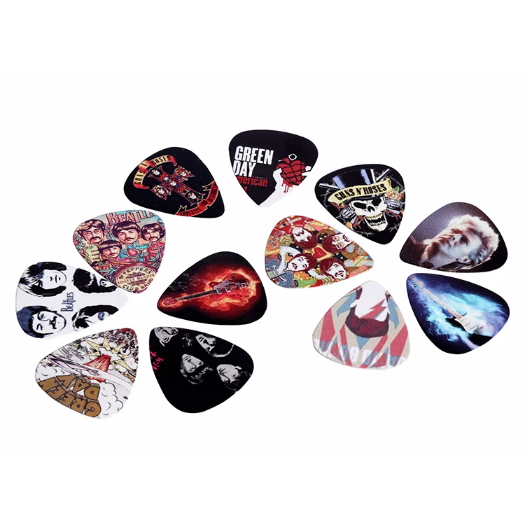 Promotional Customized Band Logo Plectrum Printed Guitar Picks - Buy ...