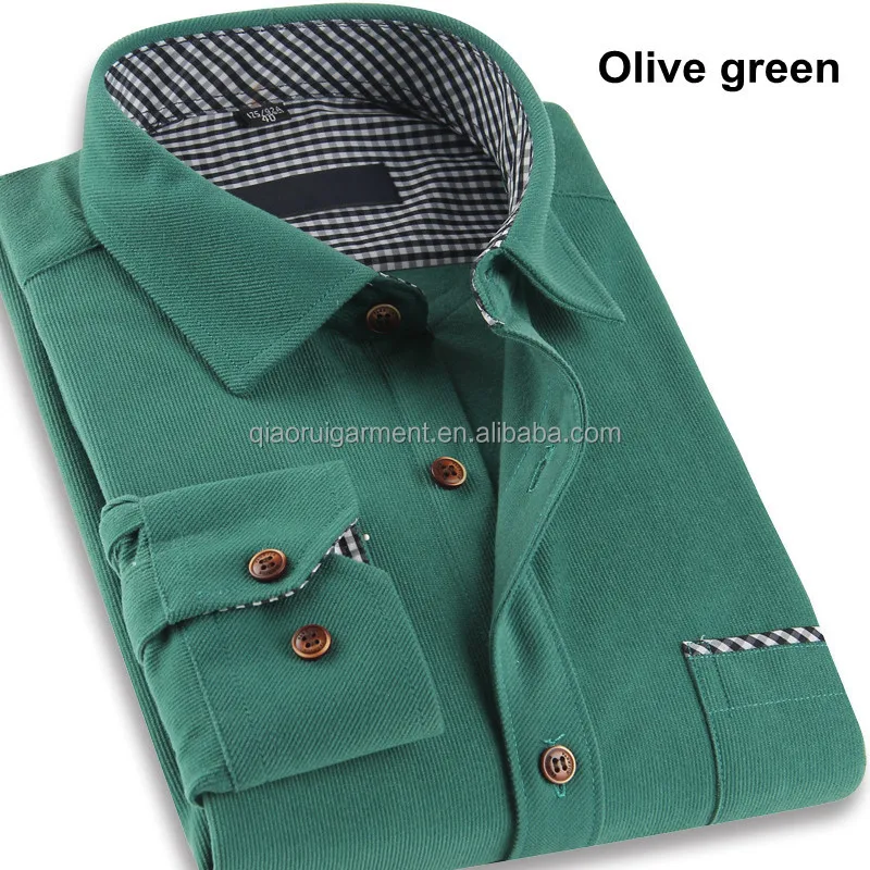 Wholesale Men's Long Sleeve Thick Cotton Solid Color Flannel Shirts ...