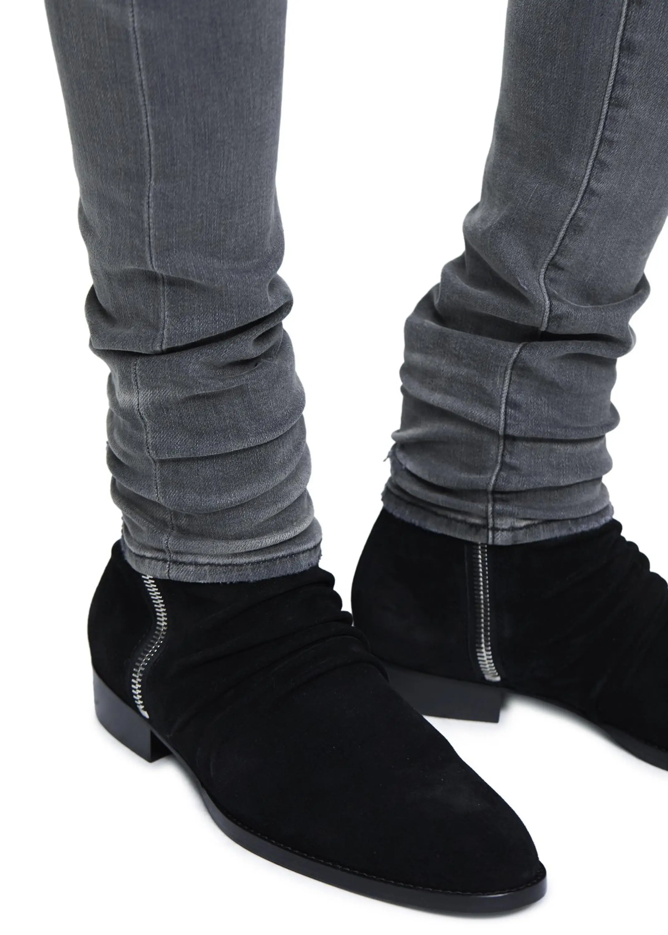 Oem Suppliers American Style Grey Scratch Skinny Jeans With Heavy Wash ...