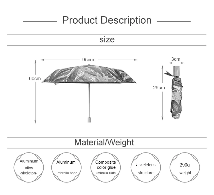 21 Inch 3 Folding Full Color Flower Print Inside Multicolor Fold ...