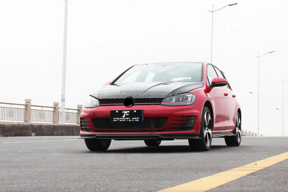 R Style Mk7 Carbon Fiber Front Bumper Lip For Vw Golf Vii Gti 2014 ...