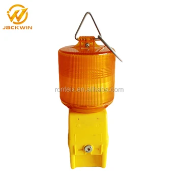 Battery Powered Flashing Road Hazard Warning Light In Construction Site ...