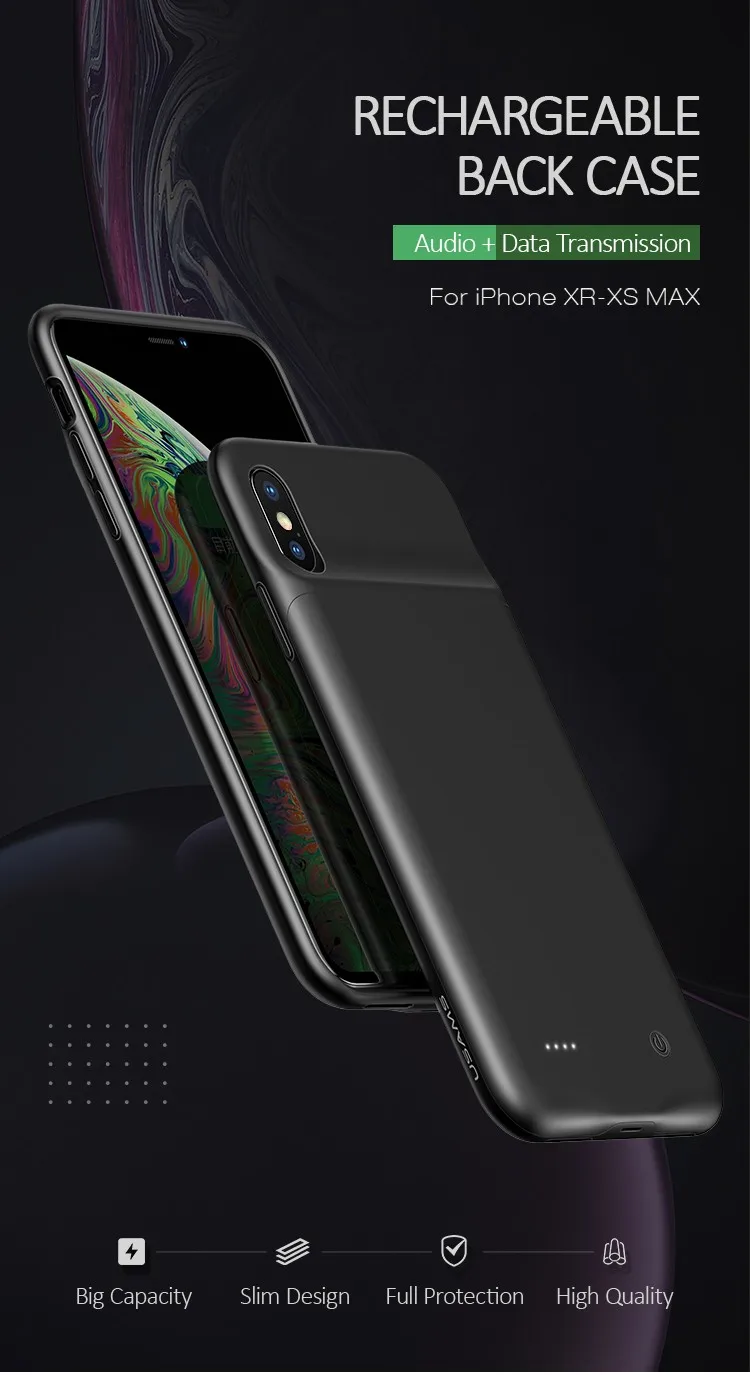 Usams Power Bank Phone Case 4000mah Portable Slim Thin Back Battery ...