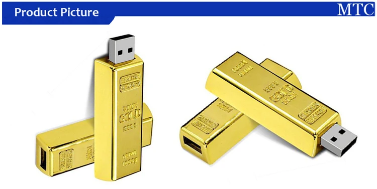 Golden Pendrive 32gb Memory Stick 8g Glossy Metal 999 Goldbar Pen Drive 64g Flash 3.0 Usb Gold ...