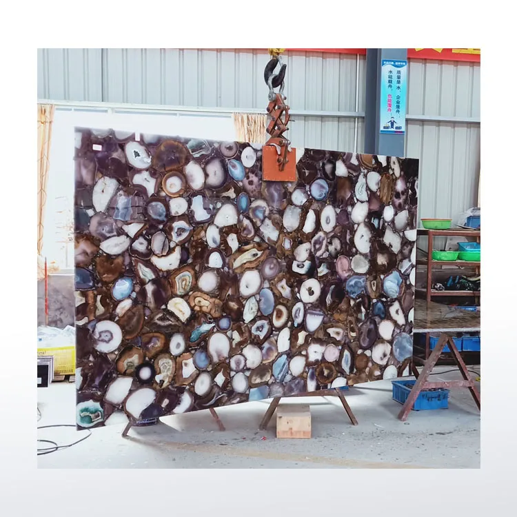 Nature Gemstone Agate Wall And Floor Decor Slabs Grey Agate Wall Panel ...