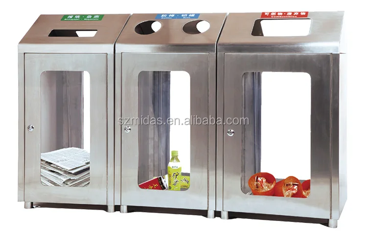 MAX Transparent Stainless Steel Waste Bin - 150L Capacity