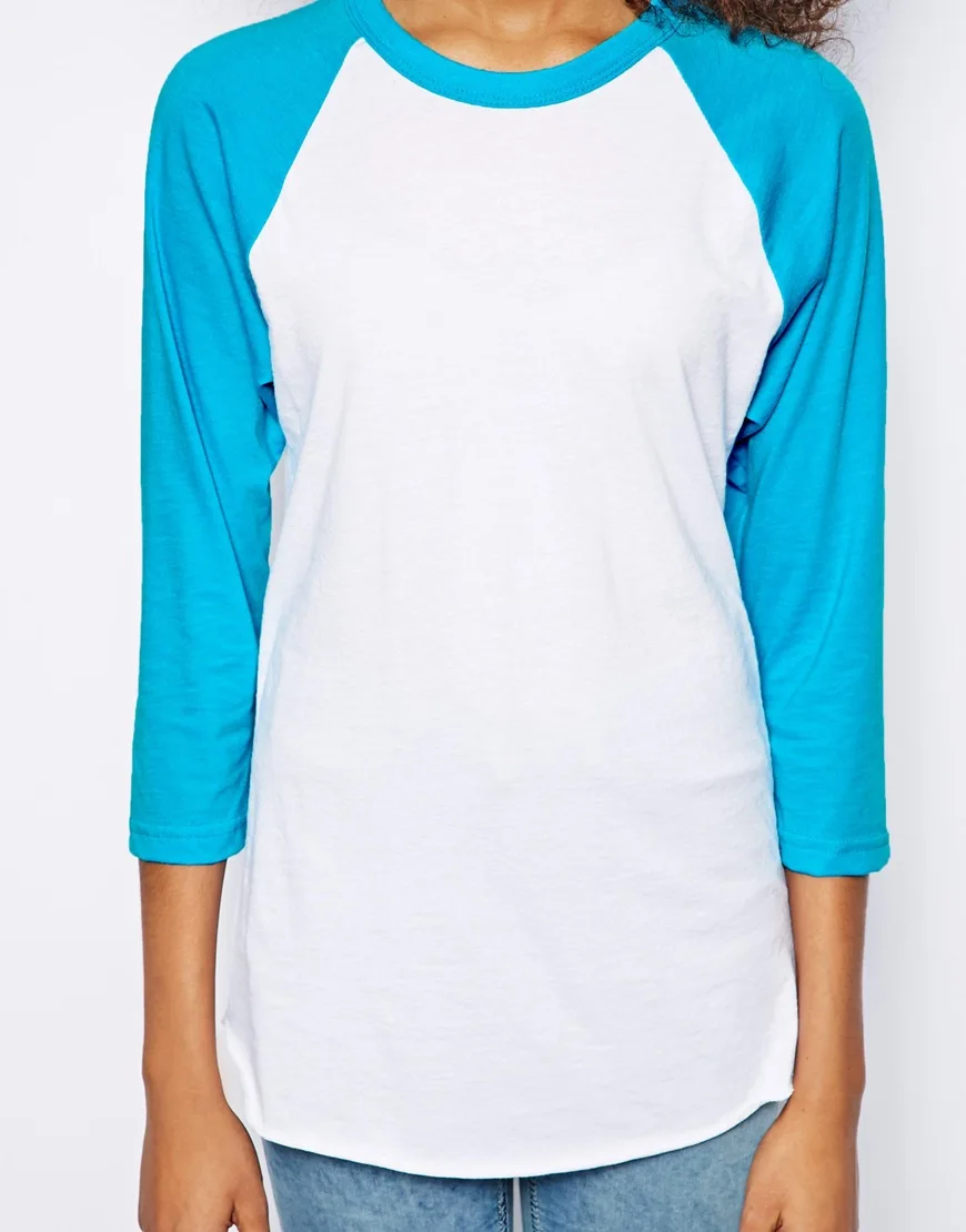 Women 3 4 Length Raglan Sleeve T Shirts Blank - Buy Women 3 4 Length ...