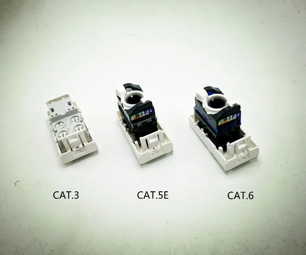 Toolless Cat6a Cat6 Cat5e Keystone Jack FRANCE Rj45 Faceplate