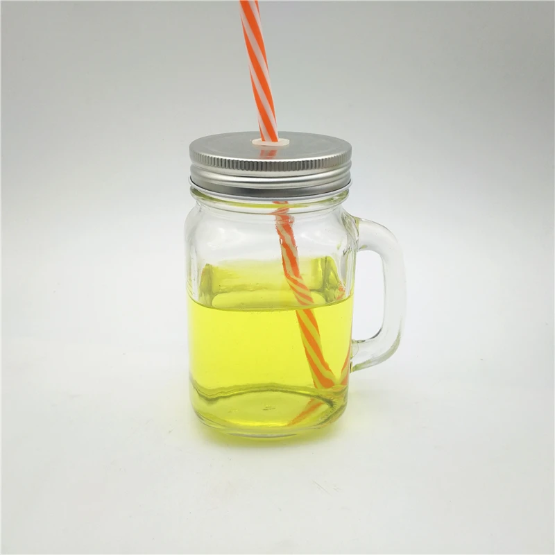 480ml 16oz Beverage Juice Glass Mason Jars With Handle And Lids Buy Mason Jarsmason Jars With