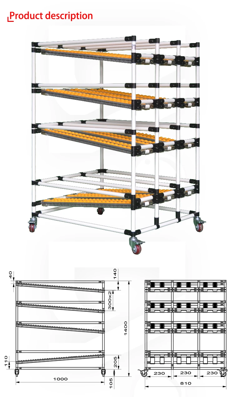 DY41 Pipe Rack Storage System in Workshop with Roller Track