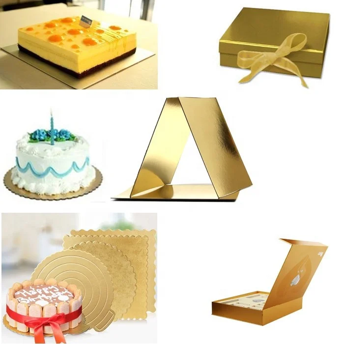 Eco-Friendly Laminated Gold Cardboard Cake Board Sheets - Recyclable ...