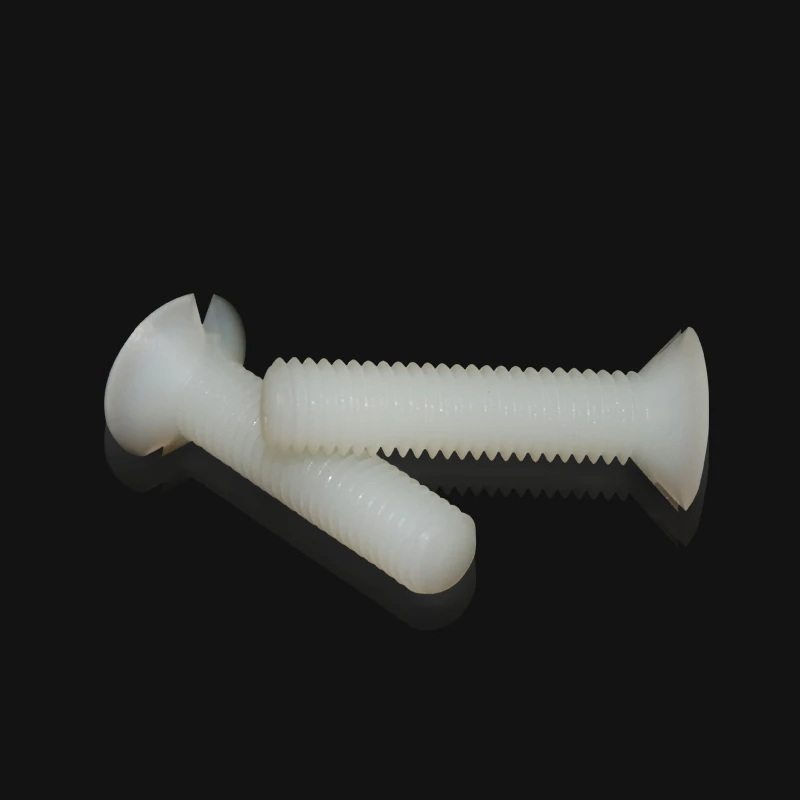 Slot Countersunk Head Polyamide Nylon PA66 Plastic Screw