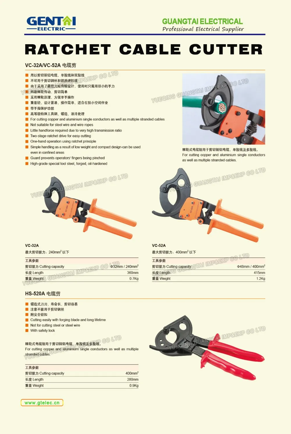 Lk-60a Ratchet Cable Cutter / Conductor Cutter - Buy Lk-60a Ratchet ...